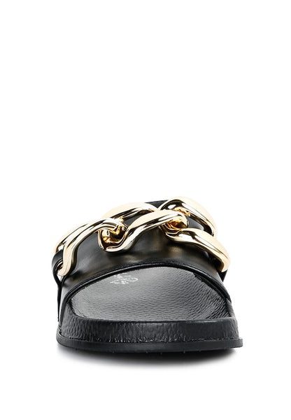 ISHTAR METALLIC CHAIN METAL SLID FLATS – Muriell's Closet